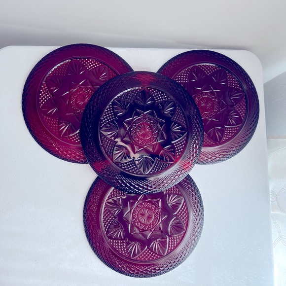 Luminarc Arcoroc | Dining | Vintage Luminarc Arcoroc Set Of 4 Ruby Red ...